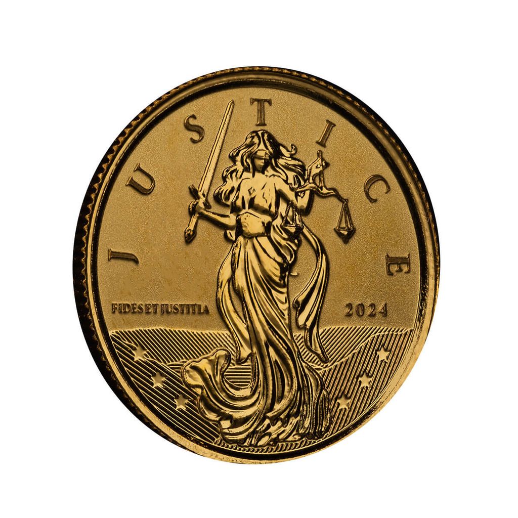 2024 Gibraltar Lady Justice 1/10th oz Gold Coin