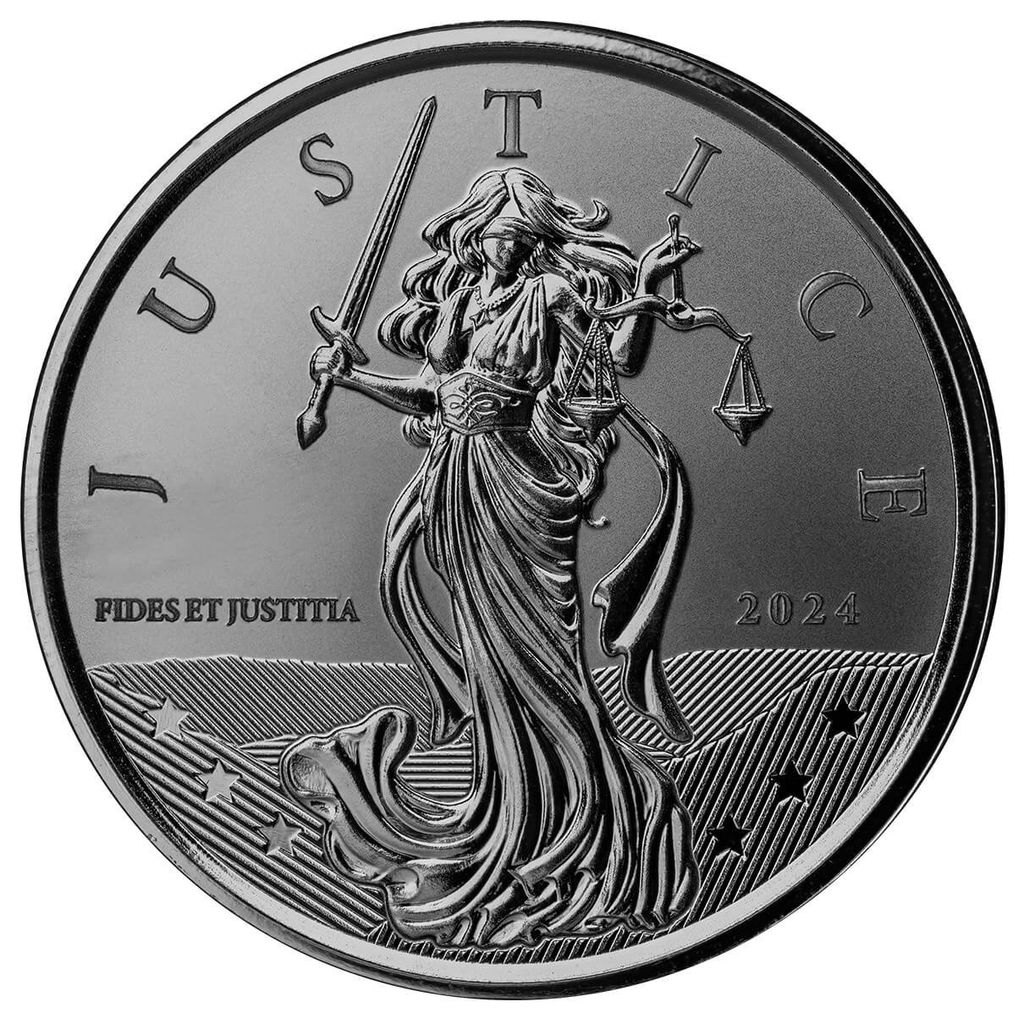 2024 Gibraltar Lady Justice 1 Troy oz Silver Coin Alpha Strike