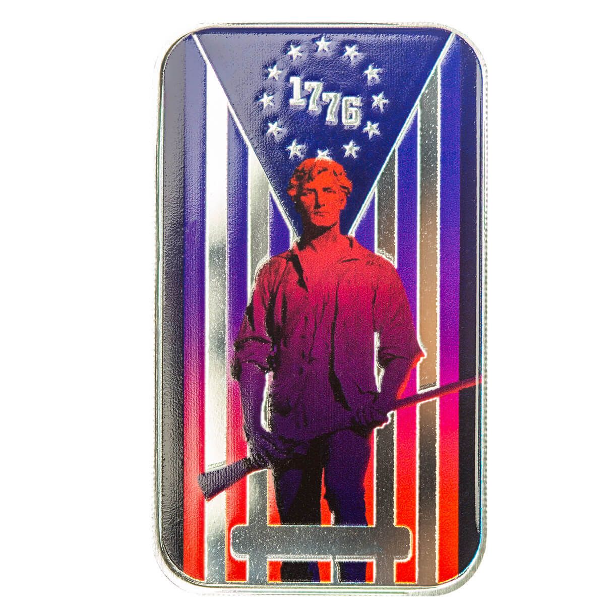 Scottsdale 1776 Minuteman 1 Troy oz .999 Silver Color Bar