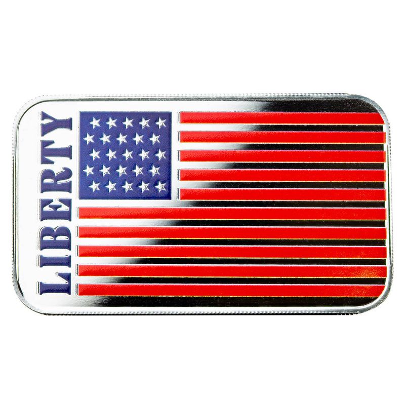 Scottsdale Liberty Flag 1 Troy oz .999 Silver Color Bar