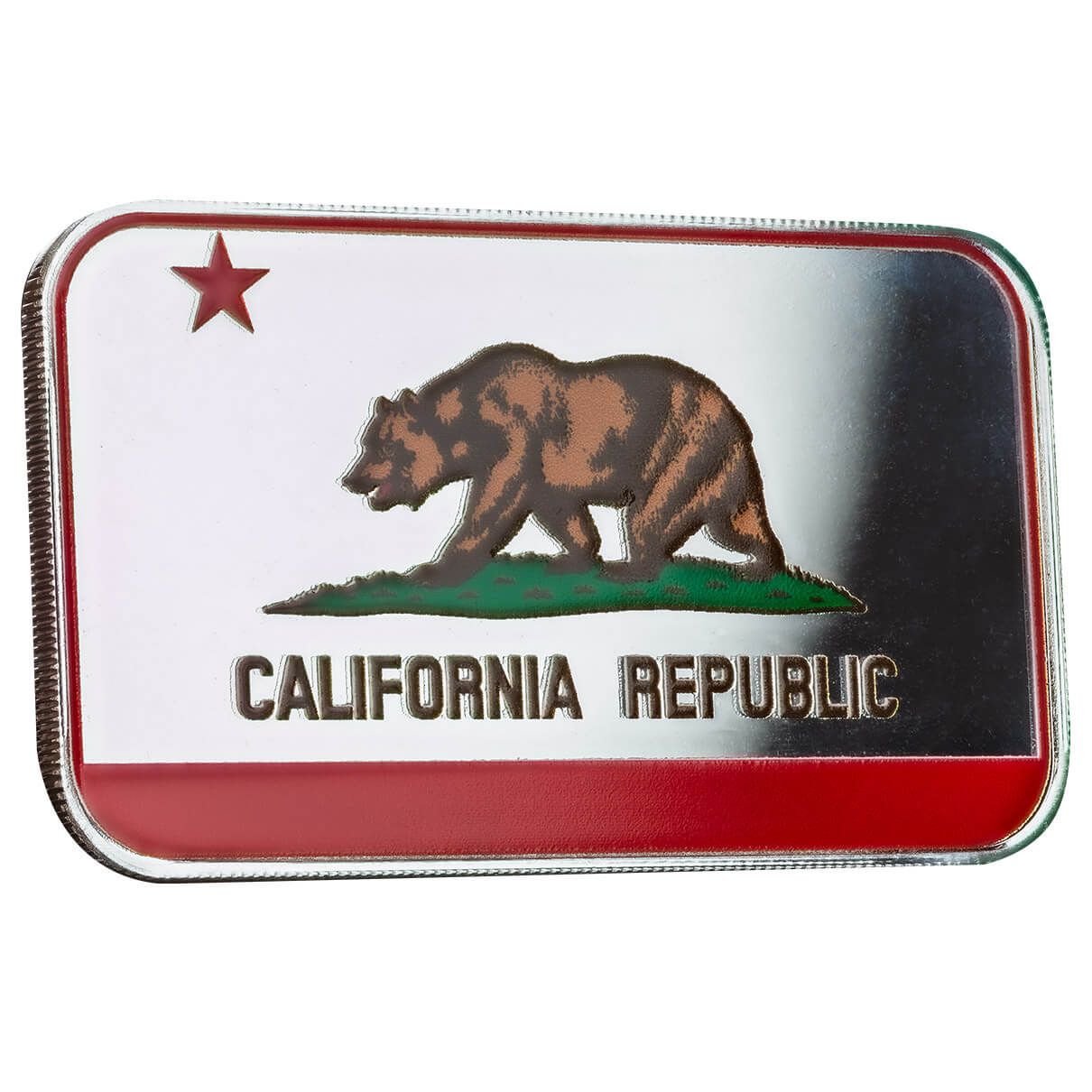 Shop California State Flag 1 Troy Ounce 999 Fine Silver Color Bar.