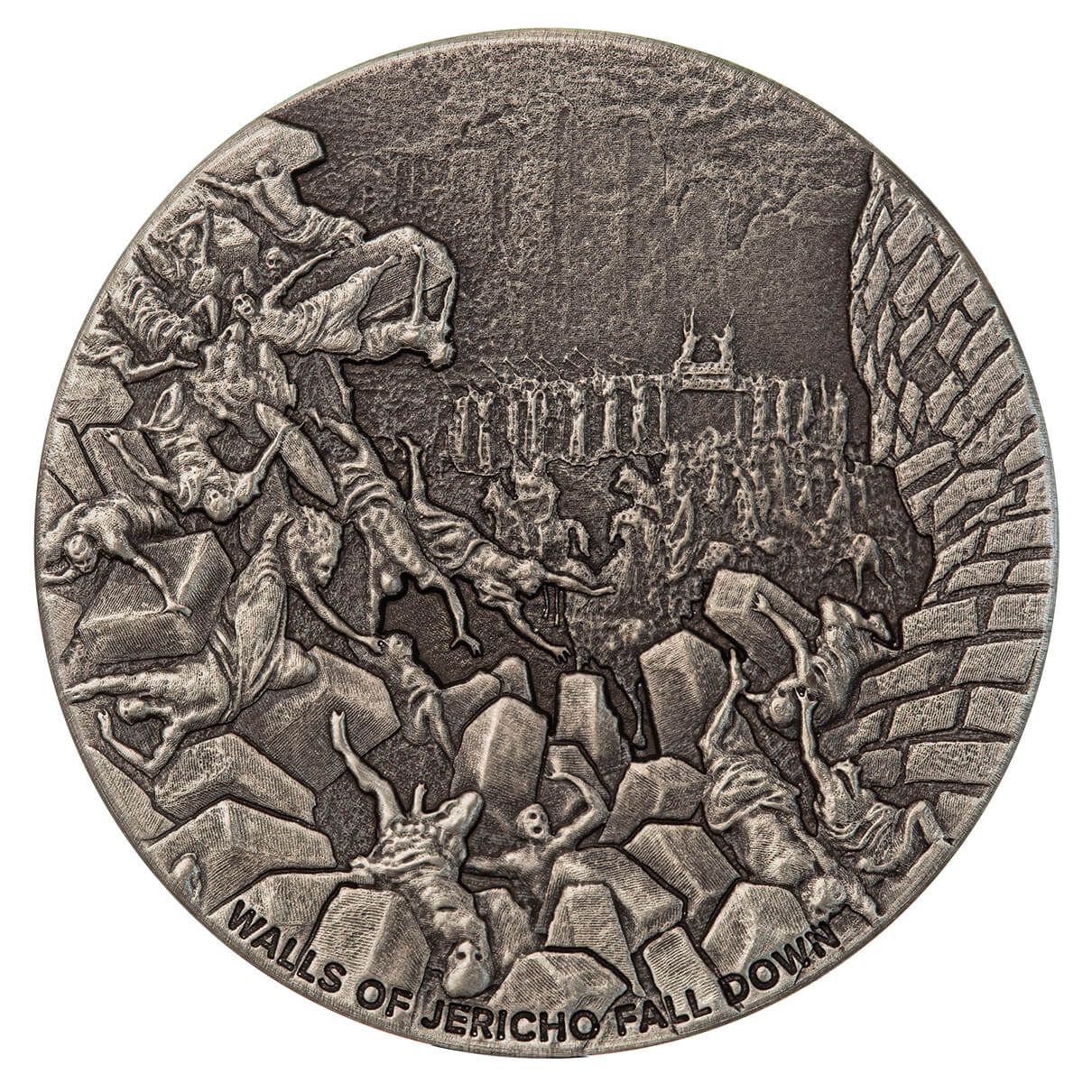 2024 Biblical Series | Walls of Jericho Fall Down 2 oz Silver Antique Coin