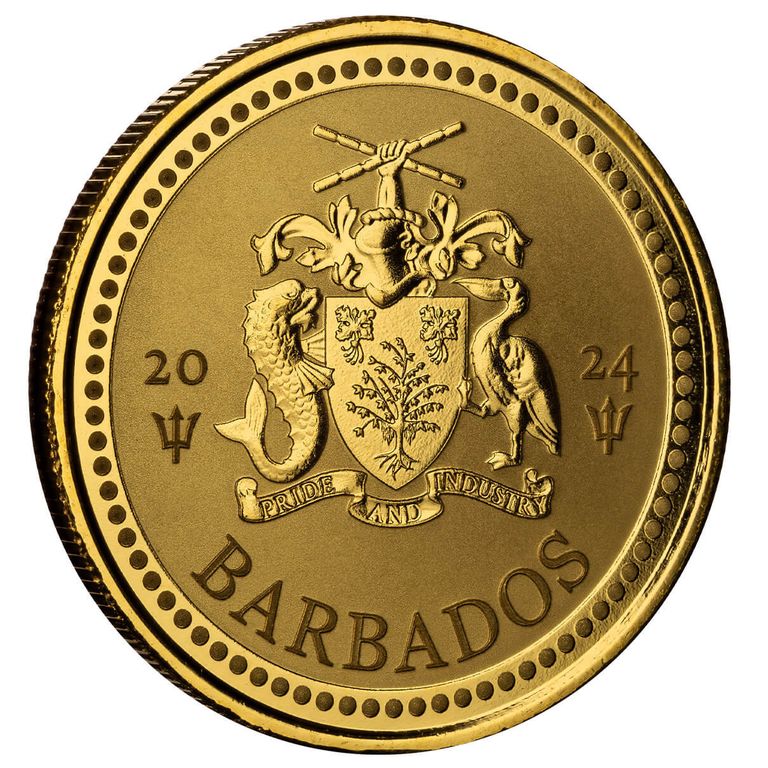 2024 Barbados Trident 1 oz Gold Coin