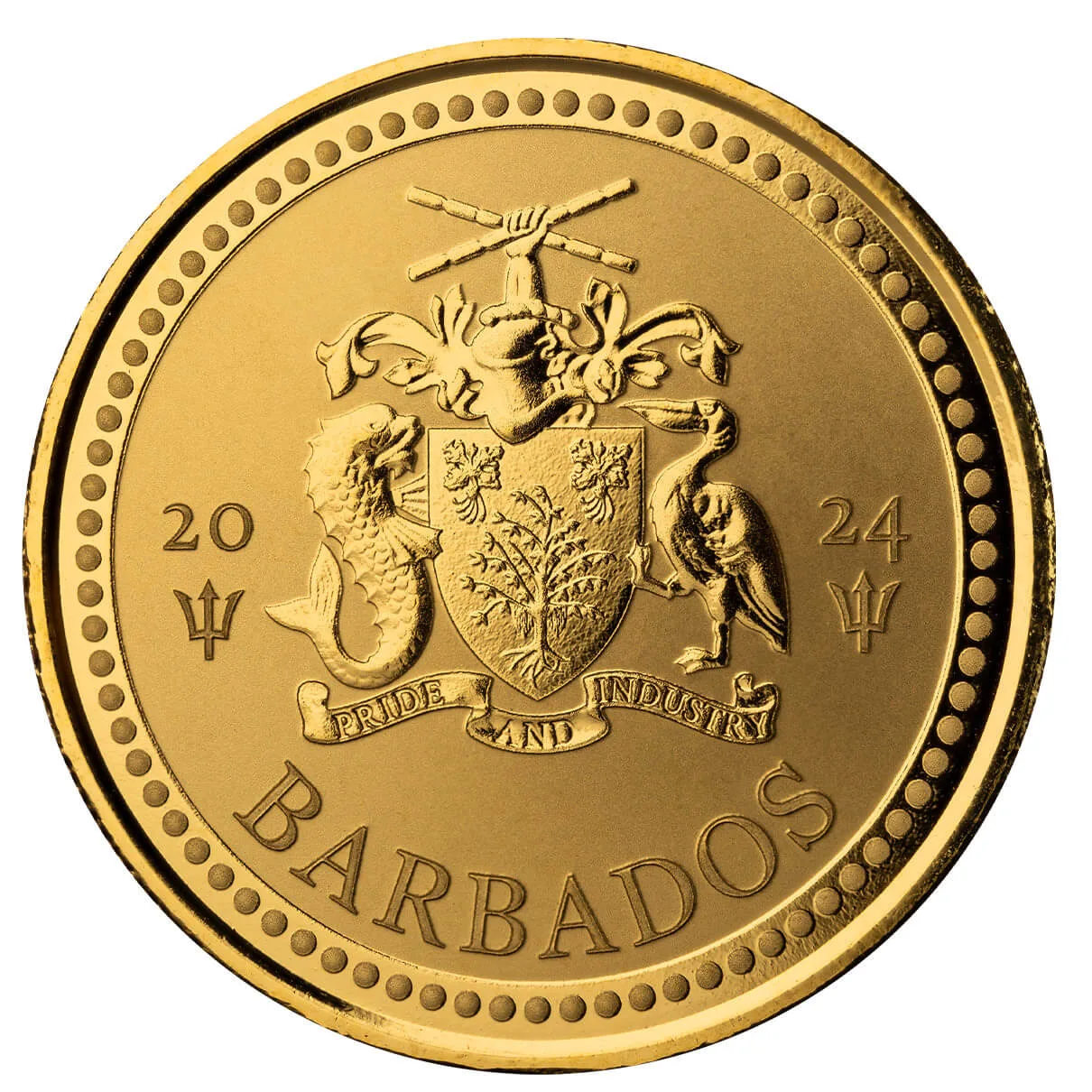 2024 Barbados Trident 1 oz Gold Coin