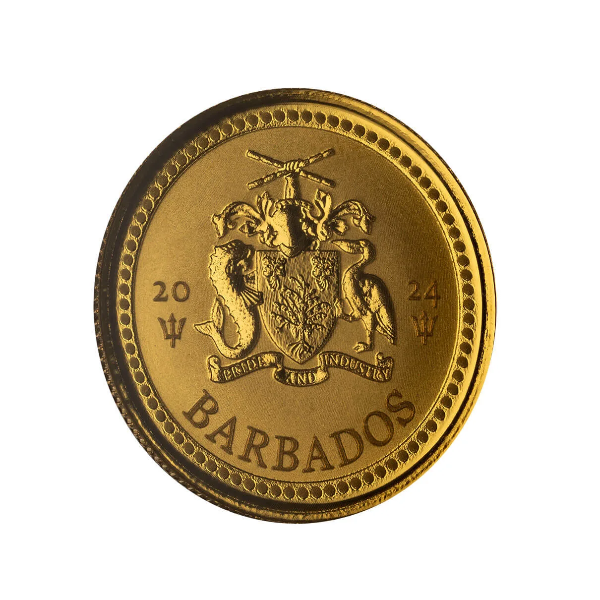 2024 Barbados Trident 1/10 oz Gold Coin