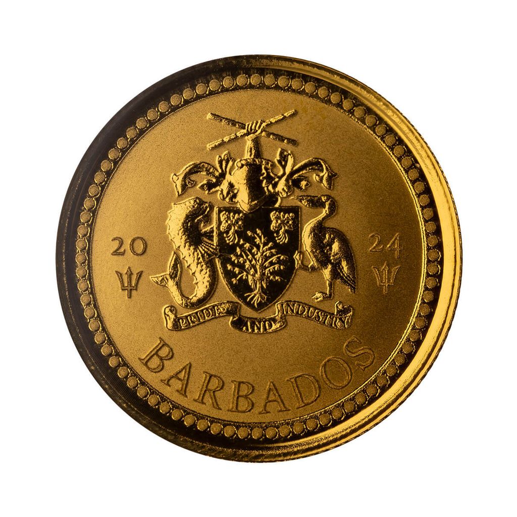 2024 Barbados Trident 1/10 oz Gold Coin