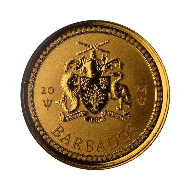 2024 Barbados Trident 1/10 oz Gold Coin