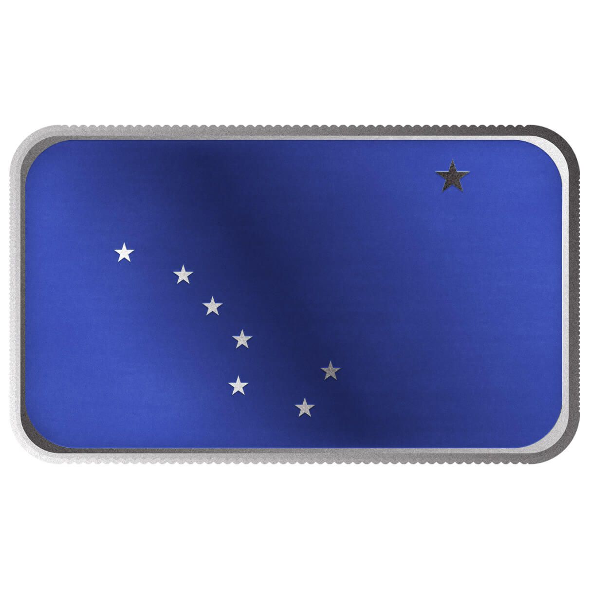 Shop Alaska State Flag 1 Troy Ounce 999 Fine Silver Color Bar.