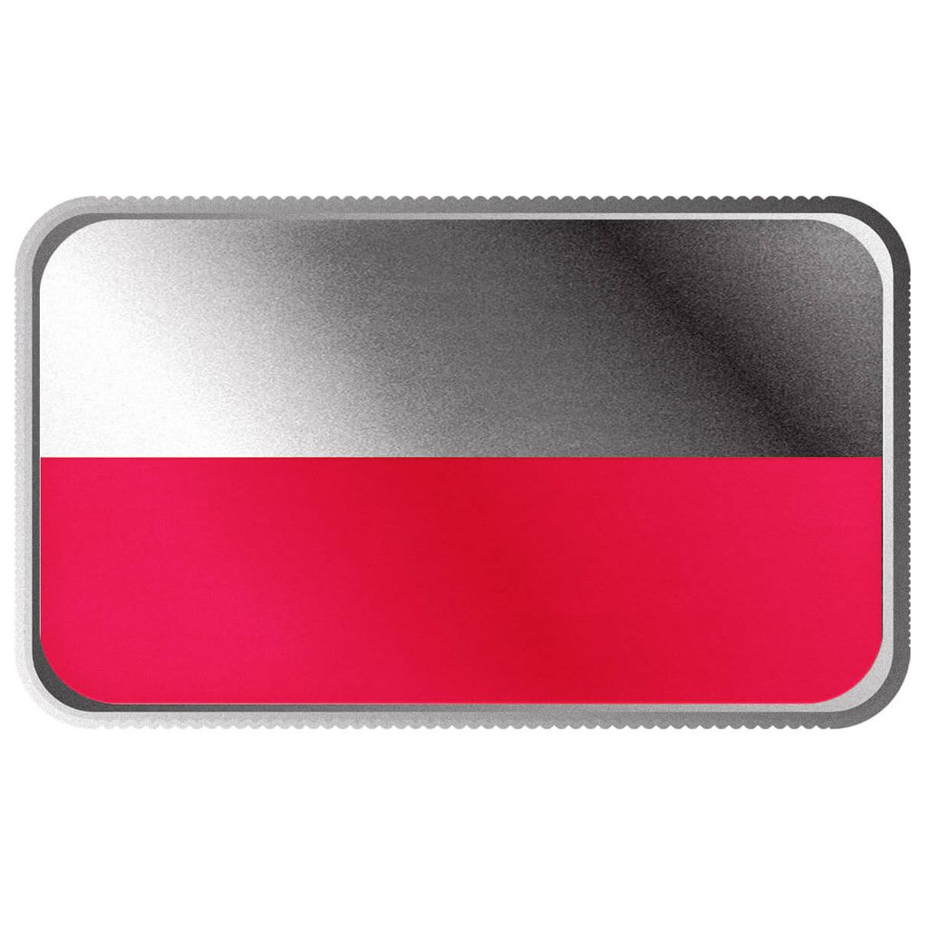 Shop Poland Country Flag 1 Troy Ounce 999 Fine Silver Color Bar