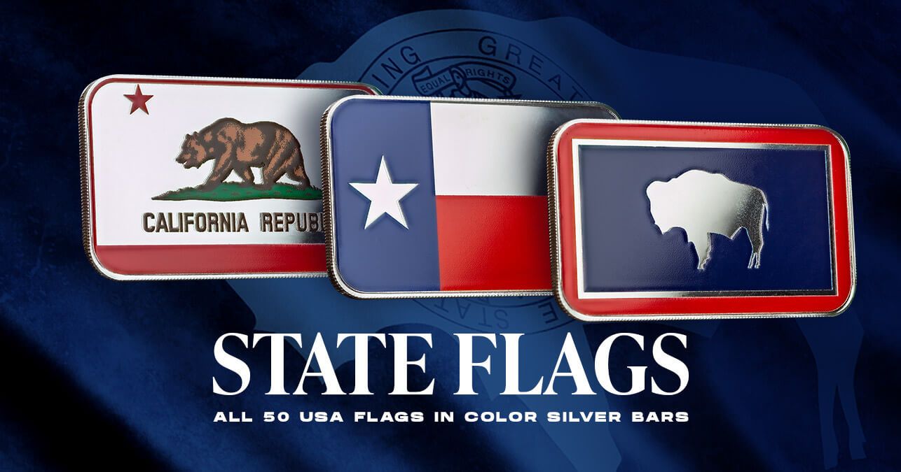 Scottsdale Mint Releases All 50 USA State Flags as Color Silver Bars ...
