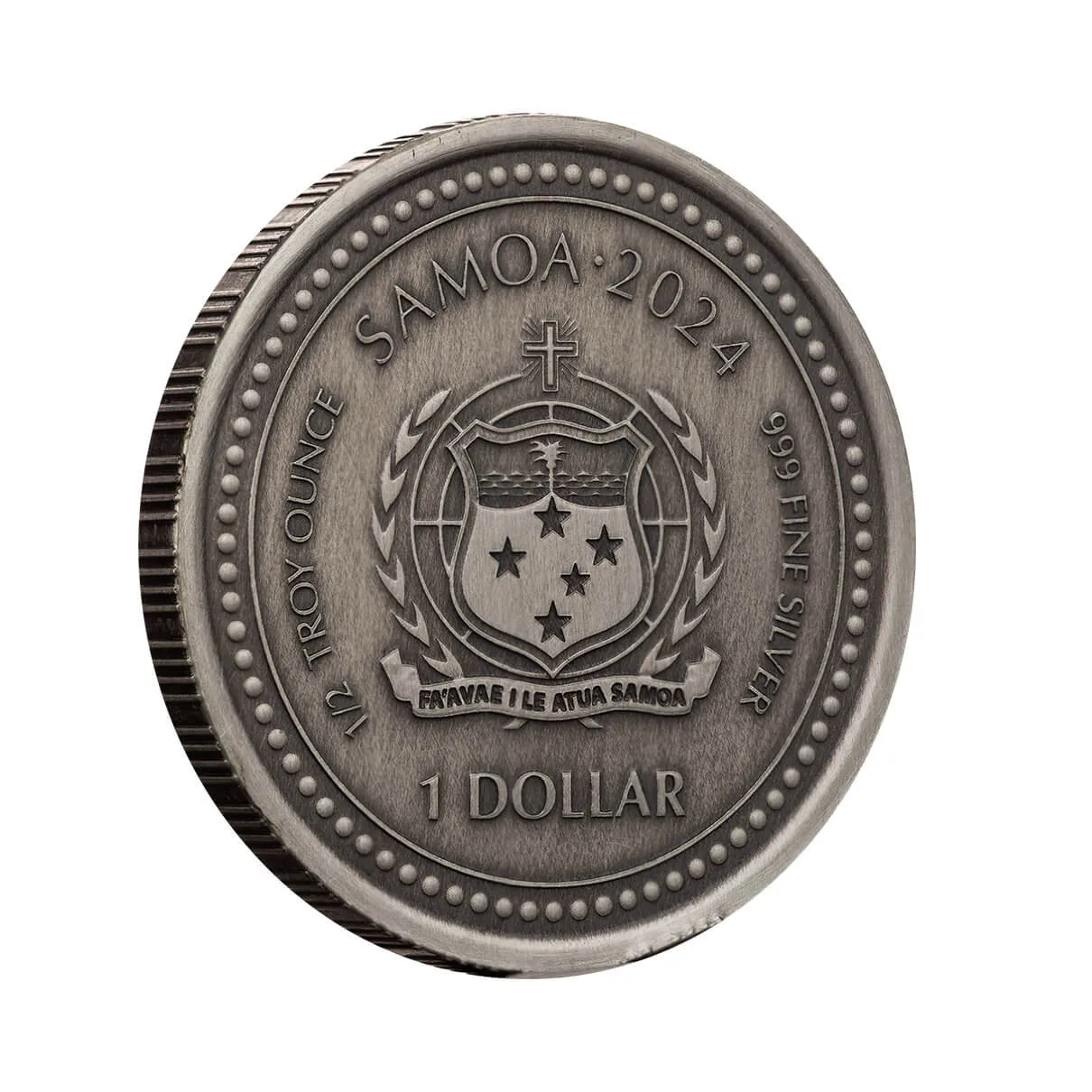 2024 Samoa Jesus Collection: The Creator 1/2 oz Silver Antique Coin
