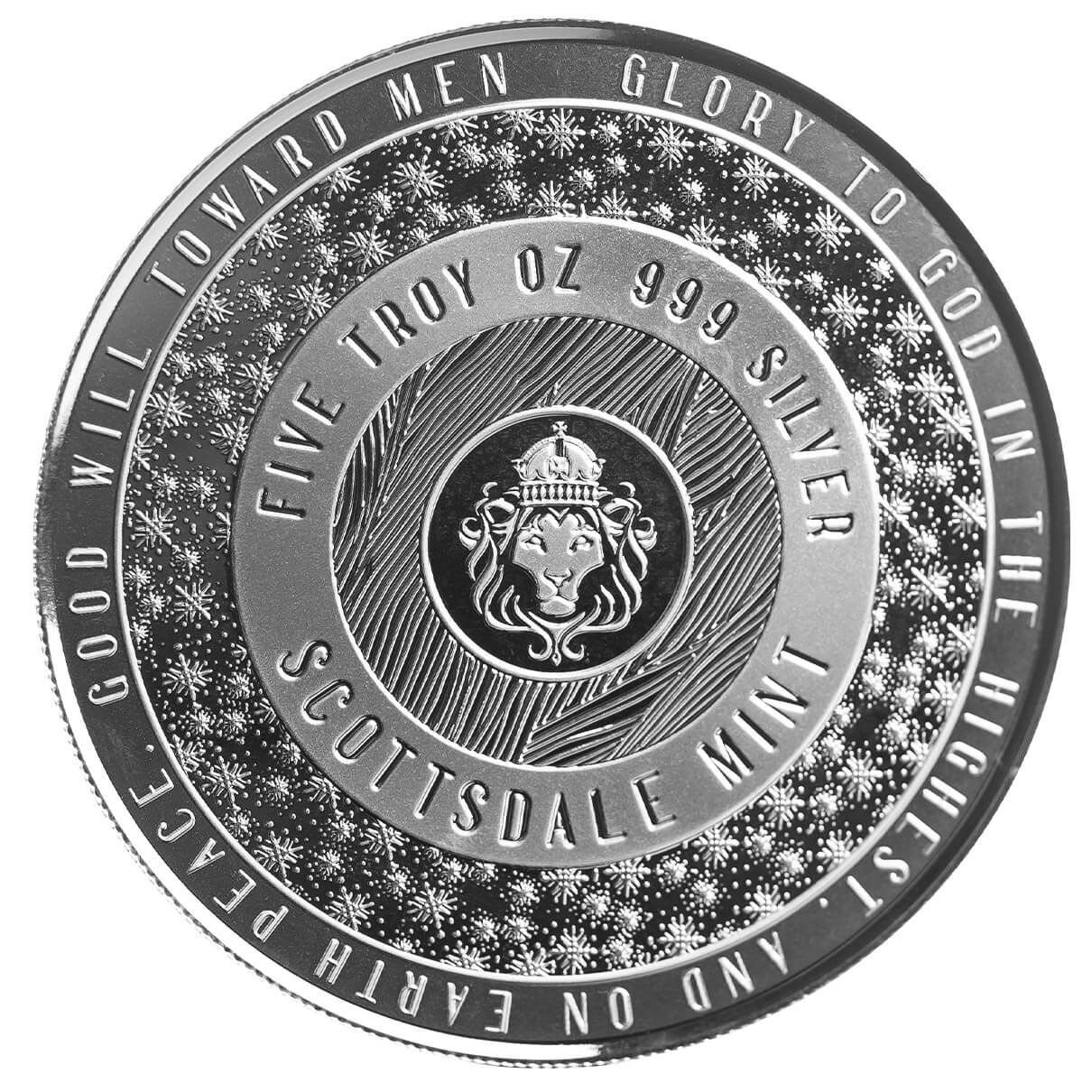 Scottsdale Bethlehem Manger Nativity 5 Troy oz 999 Silver Bullion Round