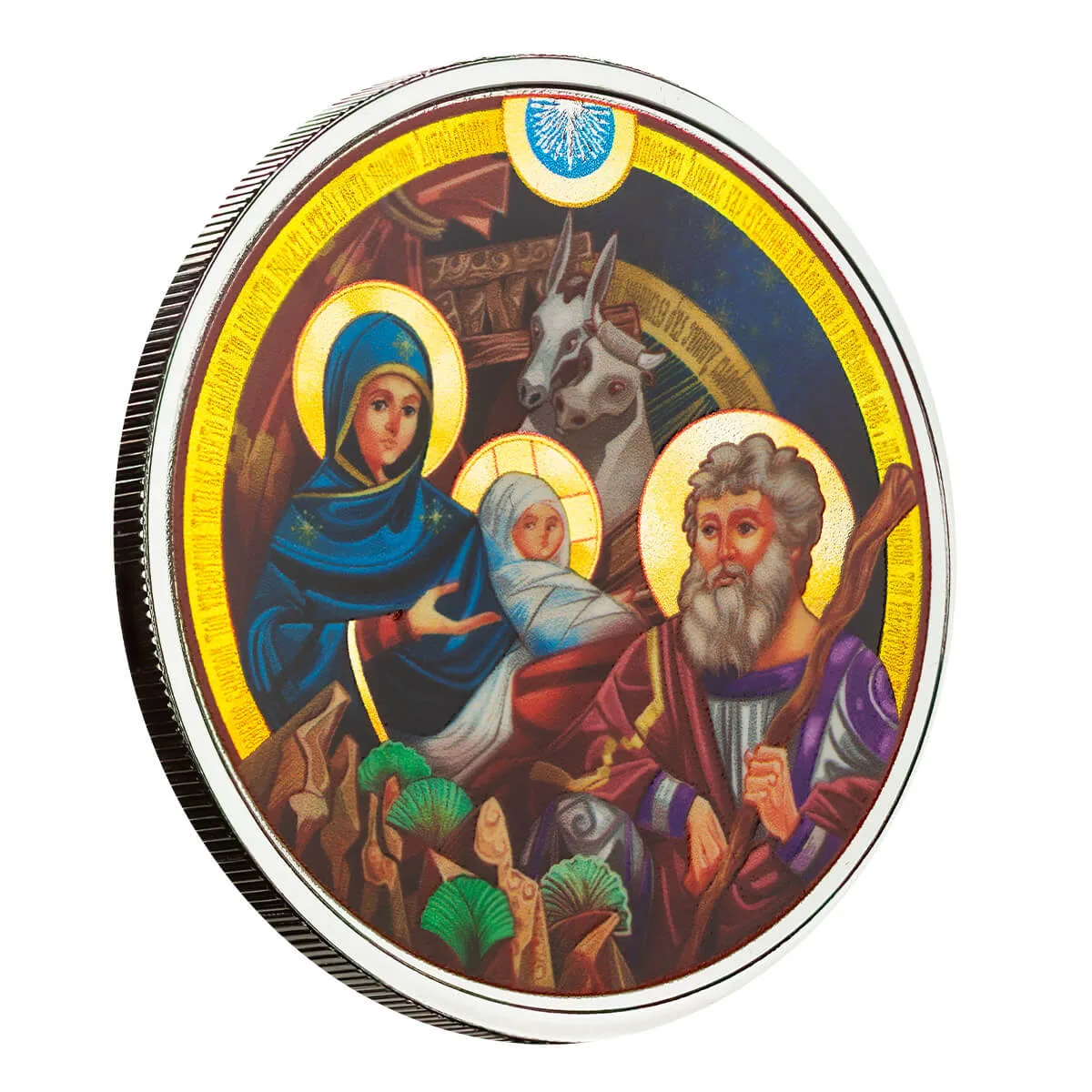 Bethlehem Manger Nativity 1 oz Silver Color Round