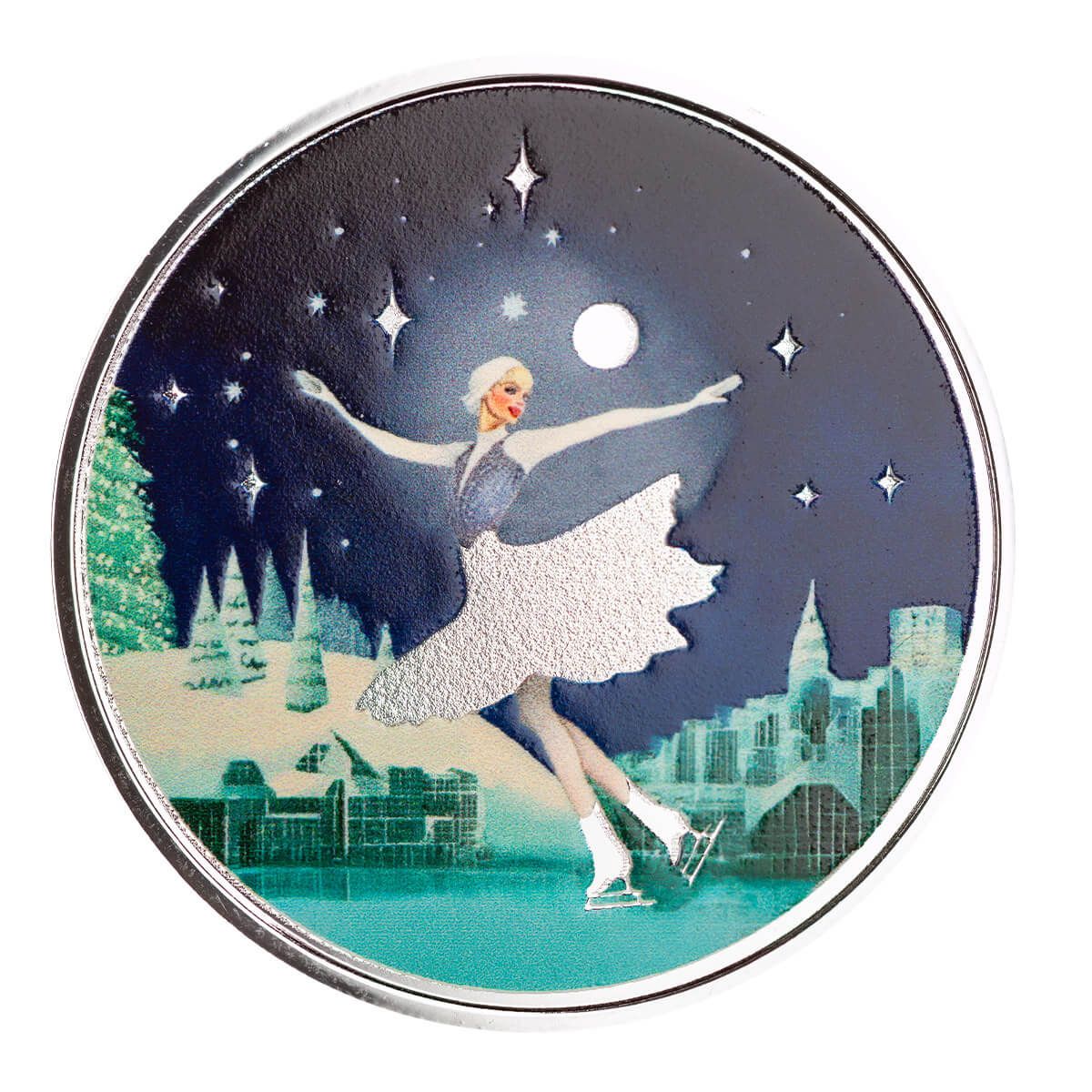 Solo Ice Skater 1 oz Silver Color Round