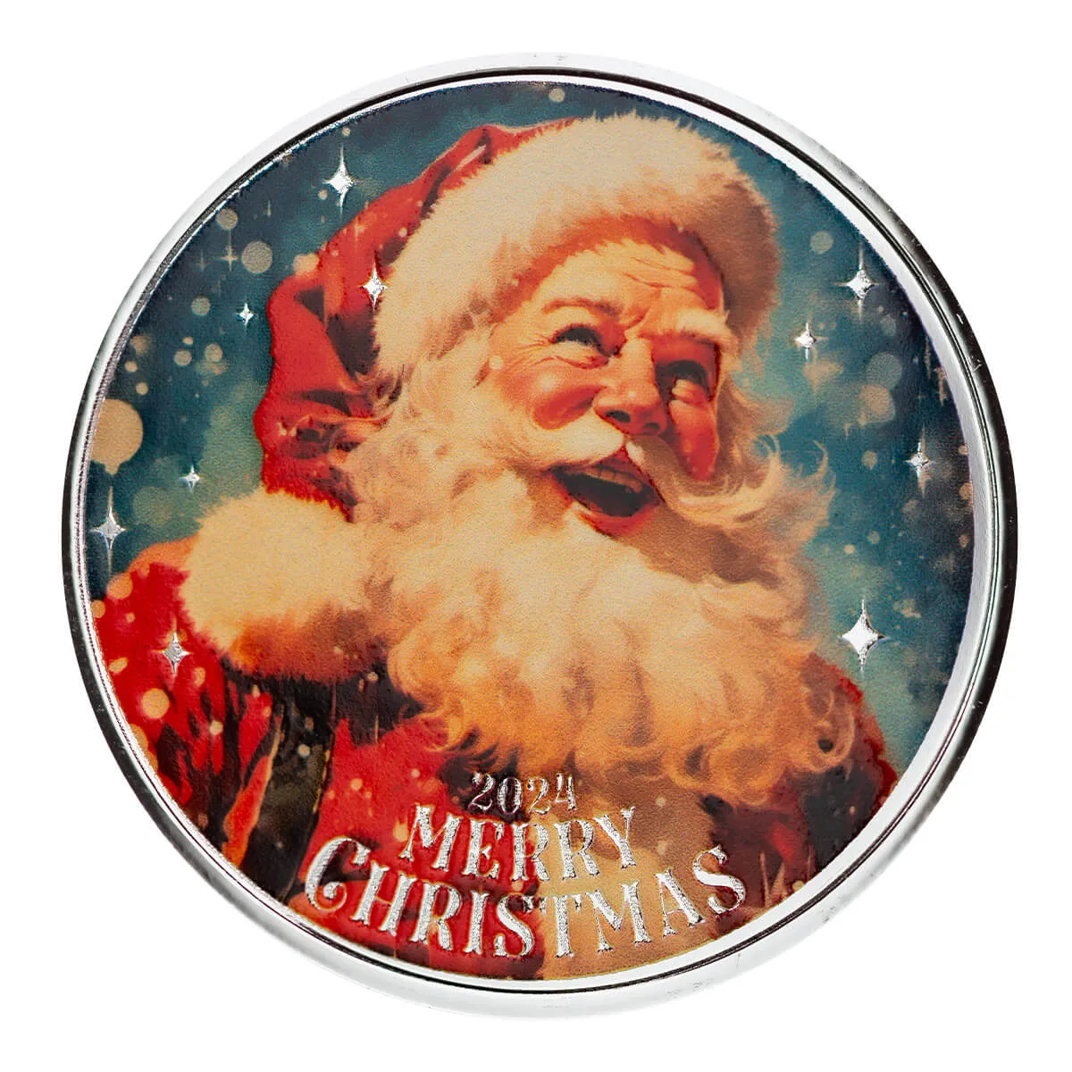 Santa Claus is Coming to Town 1 oz Silver Color Round