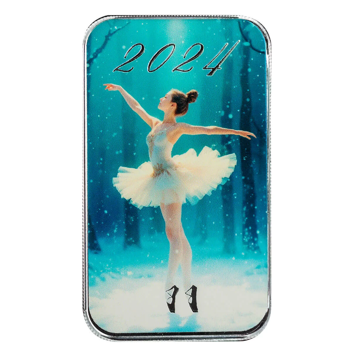 Snowy Ballerina 1 oz Silver Color Bar