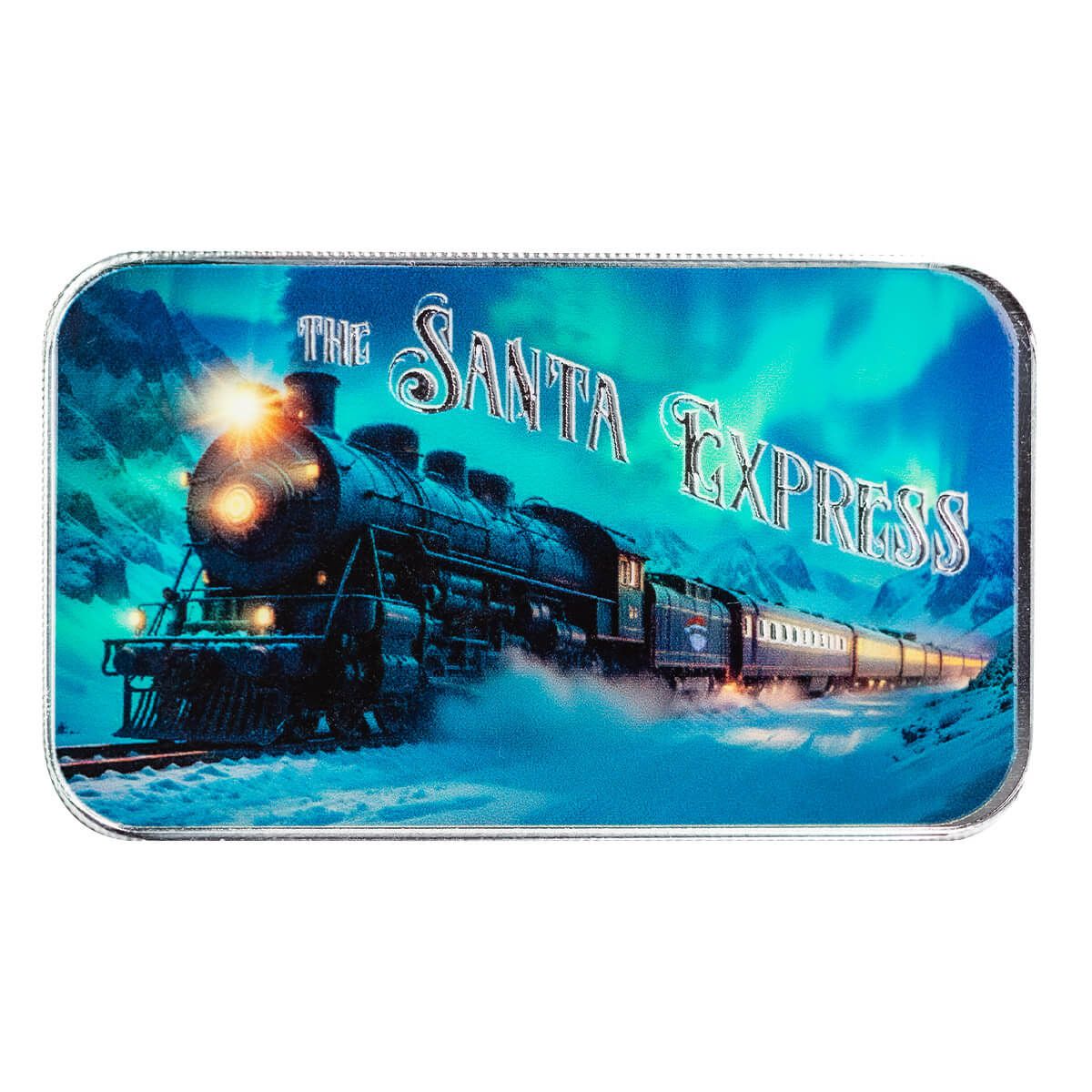 The Santa Express 1 oz Silver Color Bar
