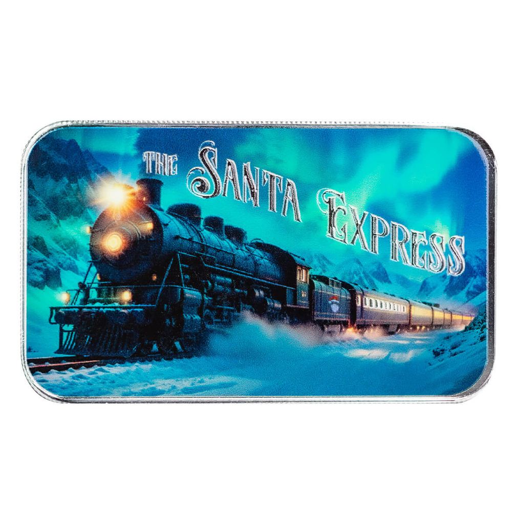 The Santa Express 1 oz Silver Color Bar