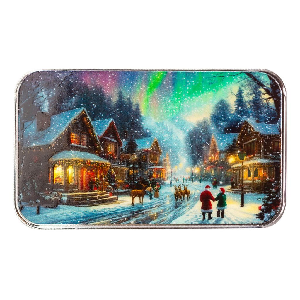 Winter Wonderland 1 oz Silver Color Bar