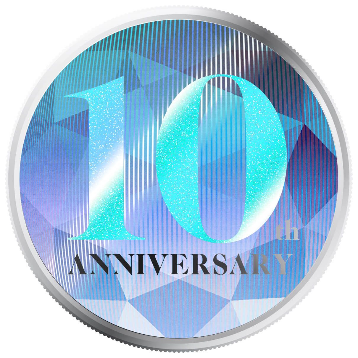 10th Anniversary 1 oz Silver Color Round