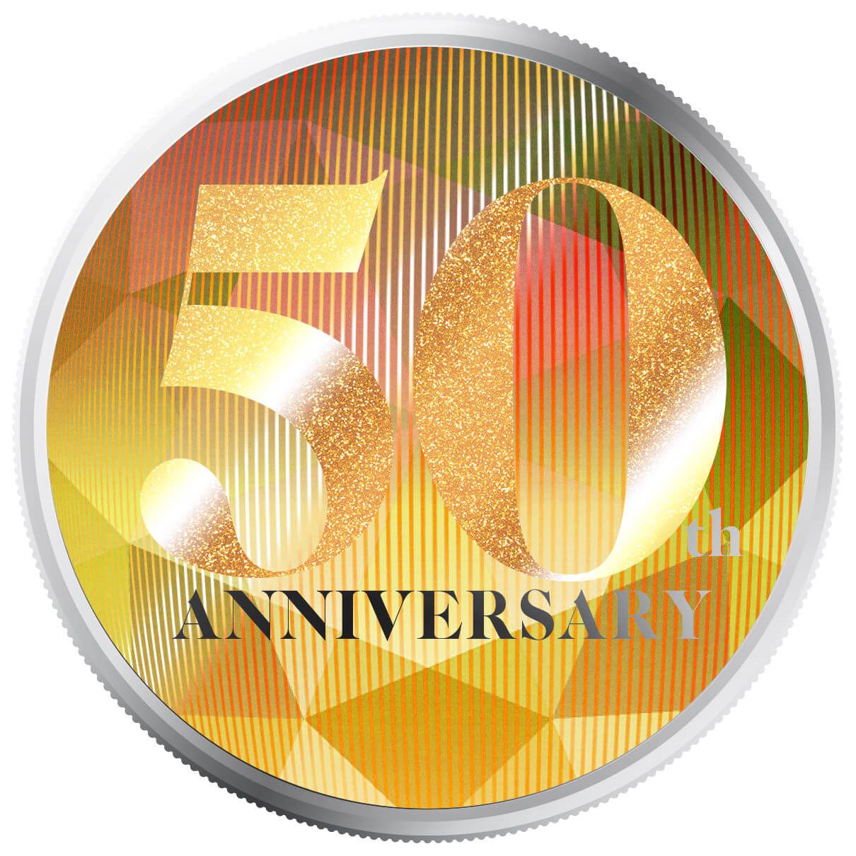 50th Anniversary 1 oz Silver Color Round