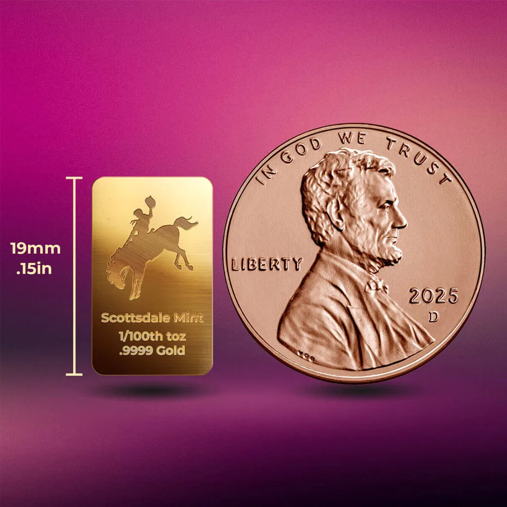 Scottsdale Cowboy 1/100th oz Gold Bar | Scottsdale Mint