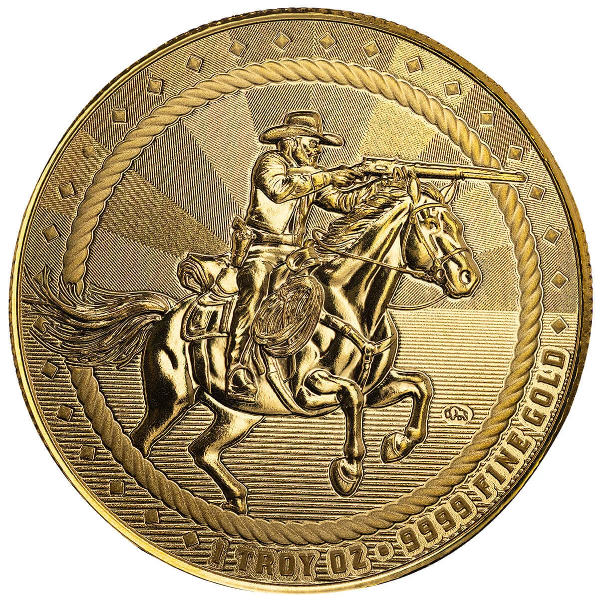 Scottsdale Cowboy Rifleman 1 Troy oz 9999 Fine Gold Bullion Round ...