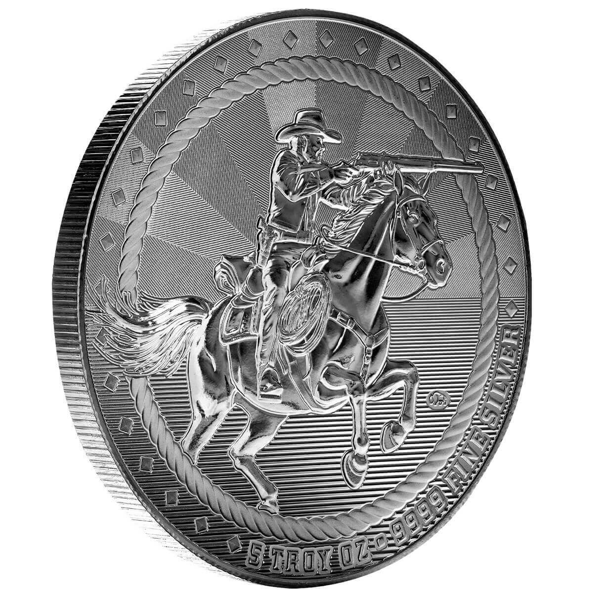 Scottsdale Cowboy Rifleman 5 Troy oz 9999 Fine Silver Bullion Round ...