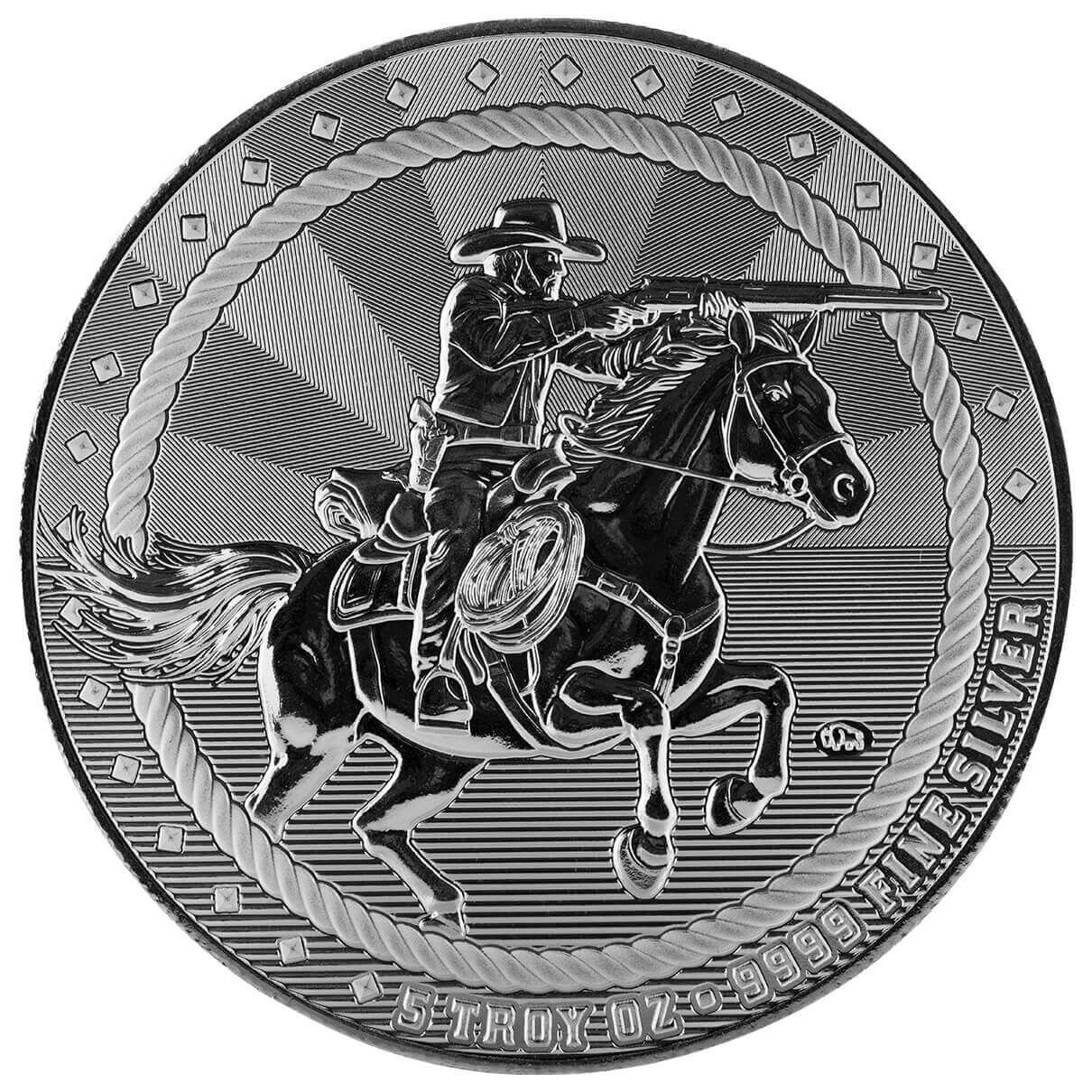 Scottsdale Cowboy Rifleman 5 Troy oz 9999 Fine Silver Bullion Round ...
