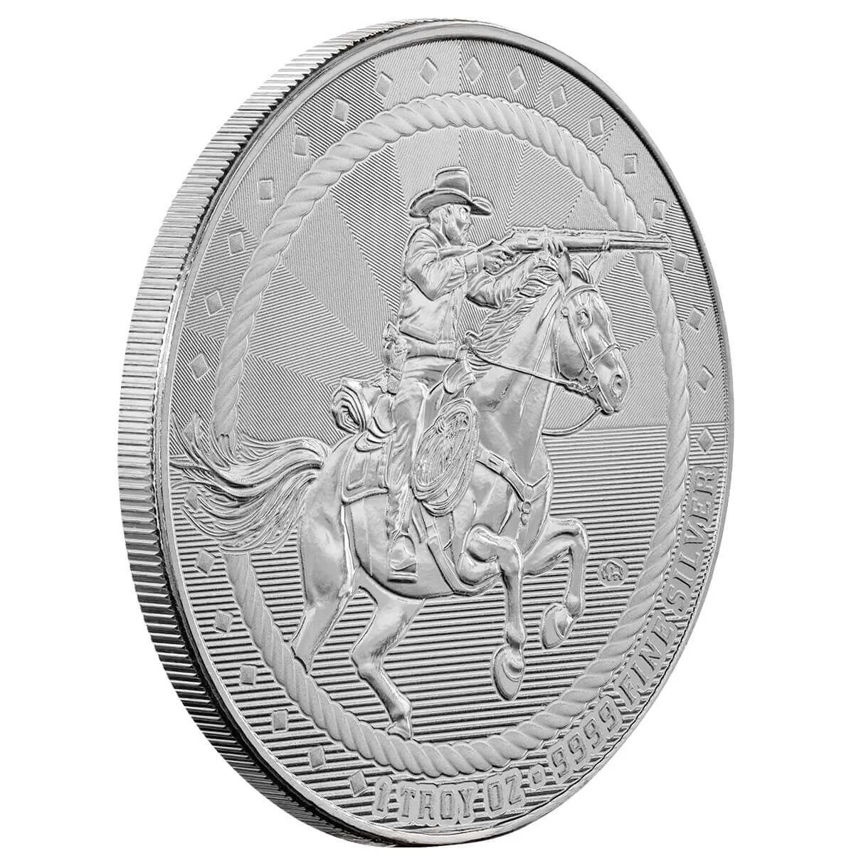 Scottsdale Cowboy Rifleman 1 Troy oz 9999 Fine Silver Bullion Round ...