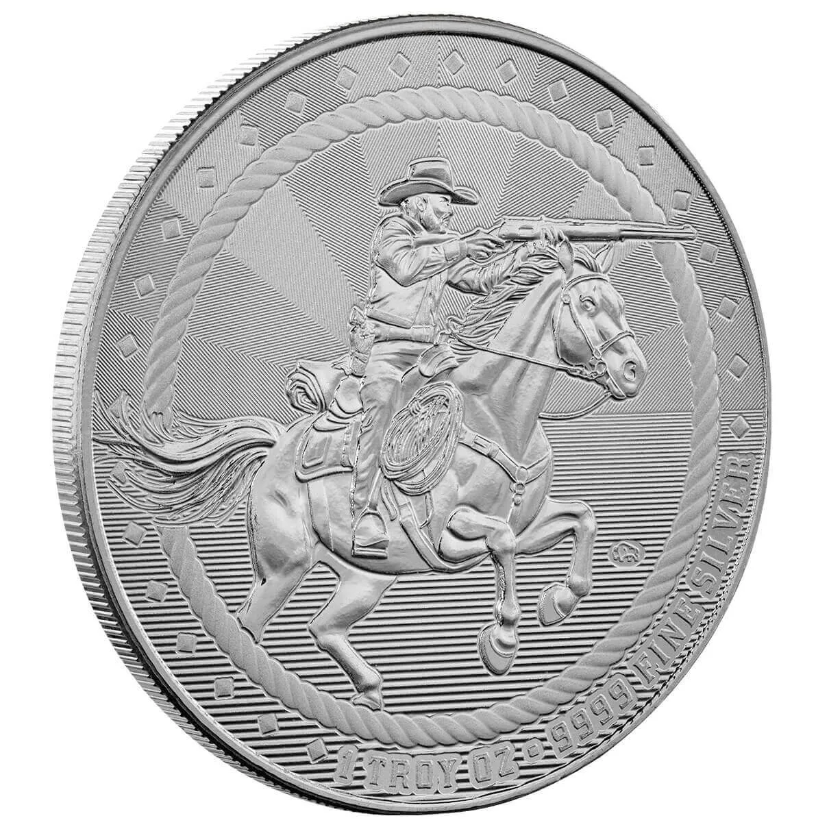 Scottsdale Cowboy Rifleman 1 Troy oz 9999 Fine Silver Bullion Round ...