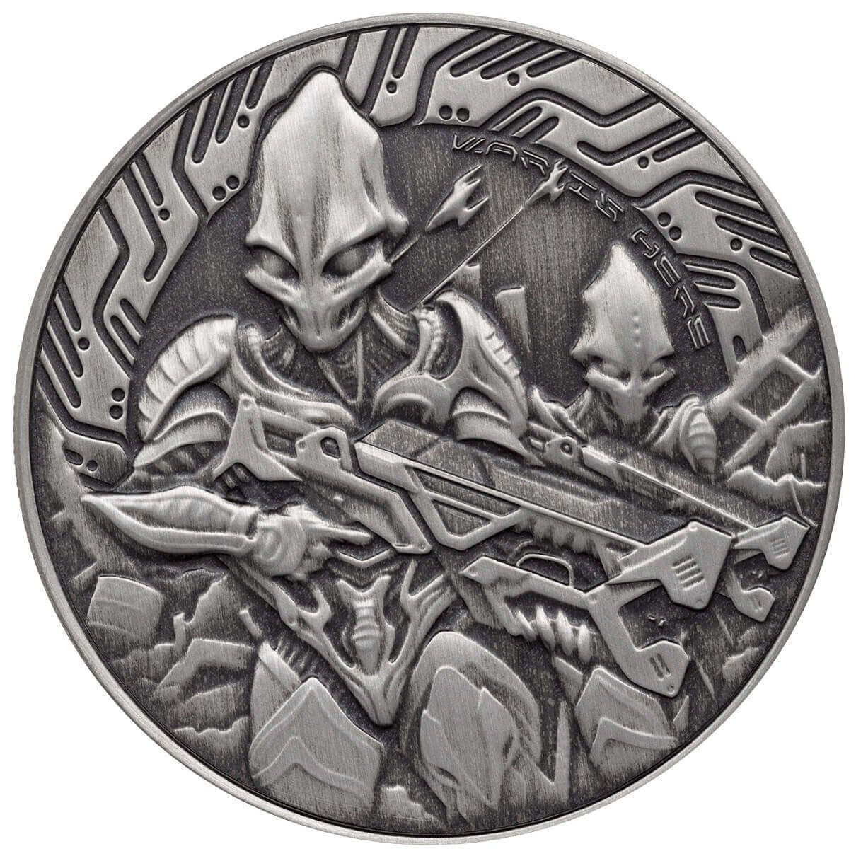 2024 Samoa Alien Battle 1 oz Antique Silver Coin – Limited Edition