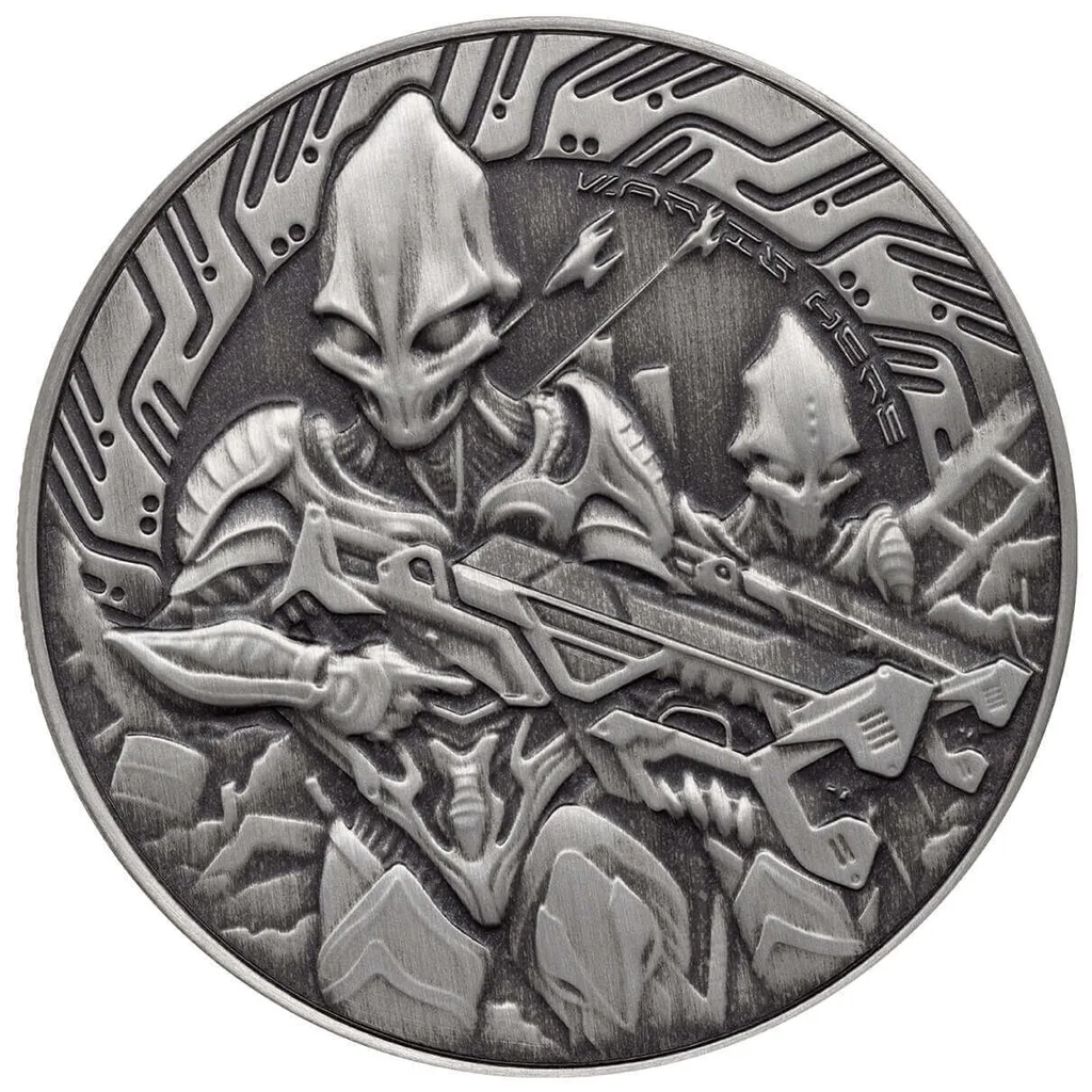 2024 Samoa Alien Battle 1 oz Antique Silver Coin – Limited Edition