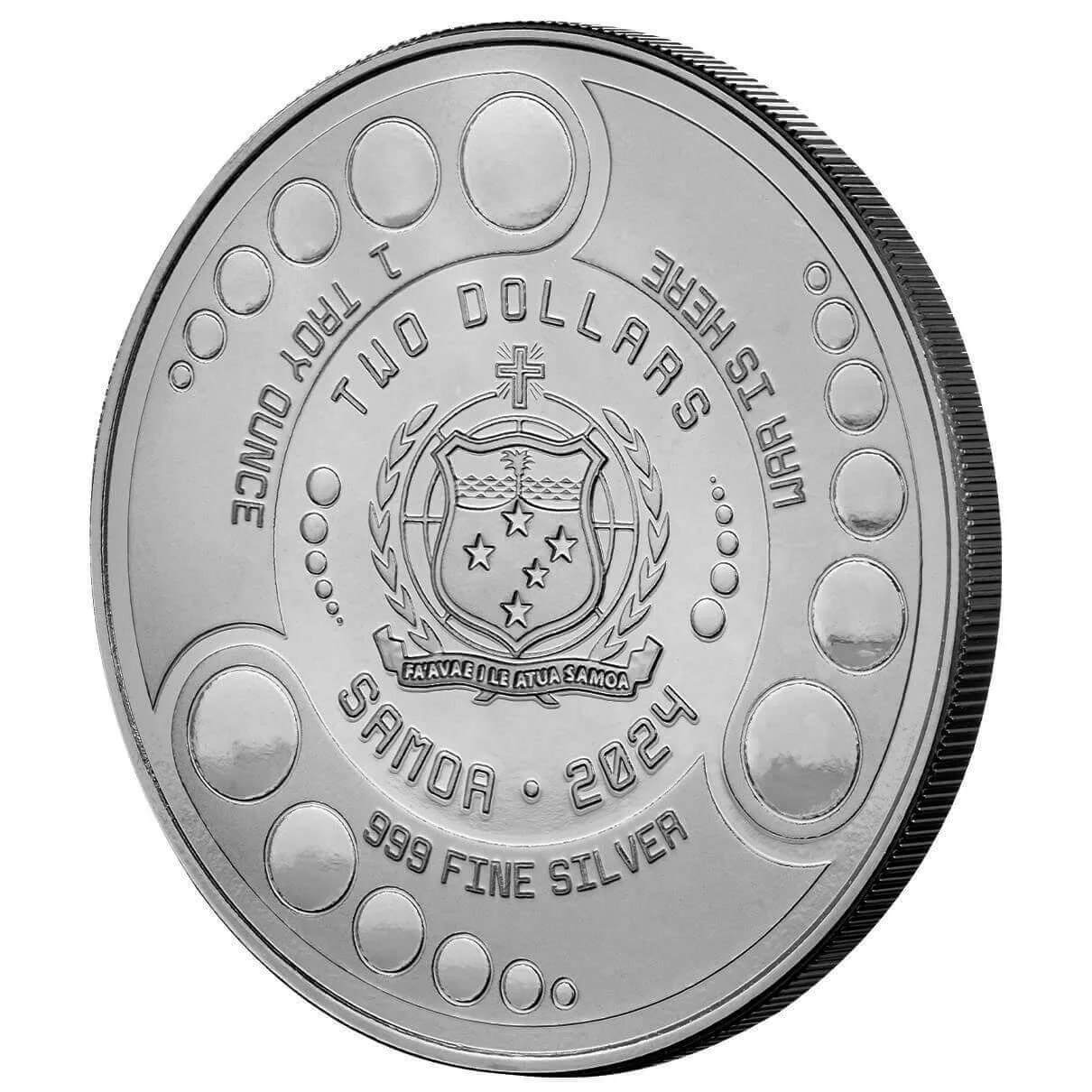 2024 Samoa Alien Battle 1 oz Black Rhodium Silver Coin – UV-Enhanced Design