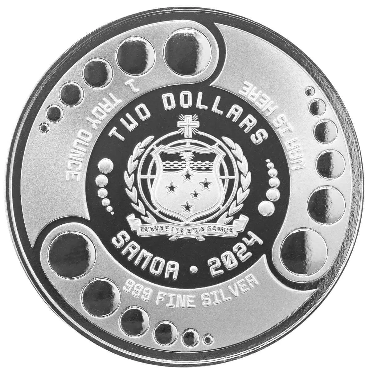 2024 Samoa Alien Battle 1 oz Black Rhodium Silver Coin – UV-Enhanced Design