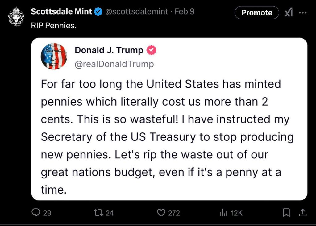 Goodbye Penny: Trump Orders End to US Coin Production in 2025