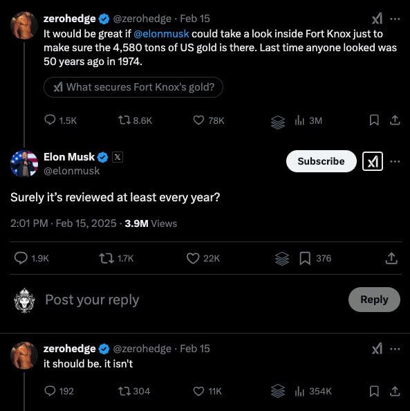 Elon Musk and Rand Paul Fuel Fort Knox Gold Audit Speculation