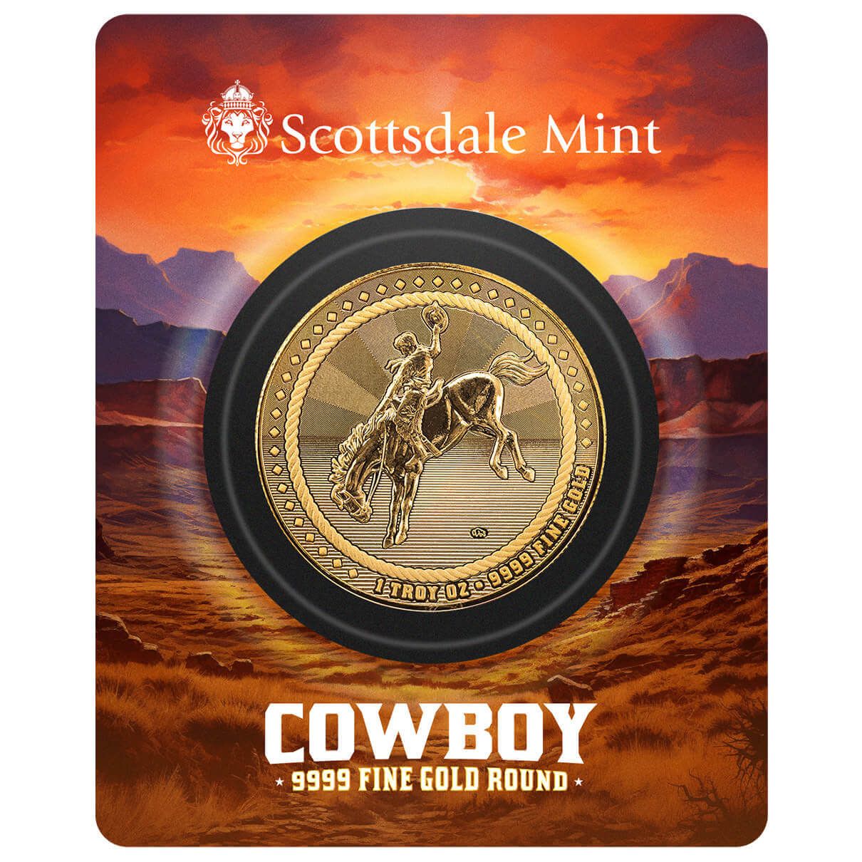 2024 Scottsdale Cowboy with Buffalo Privy 1 oz 9999 Gold Round