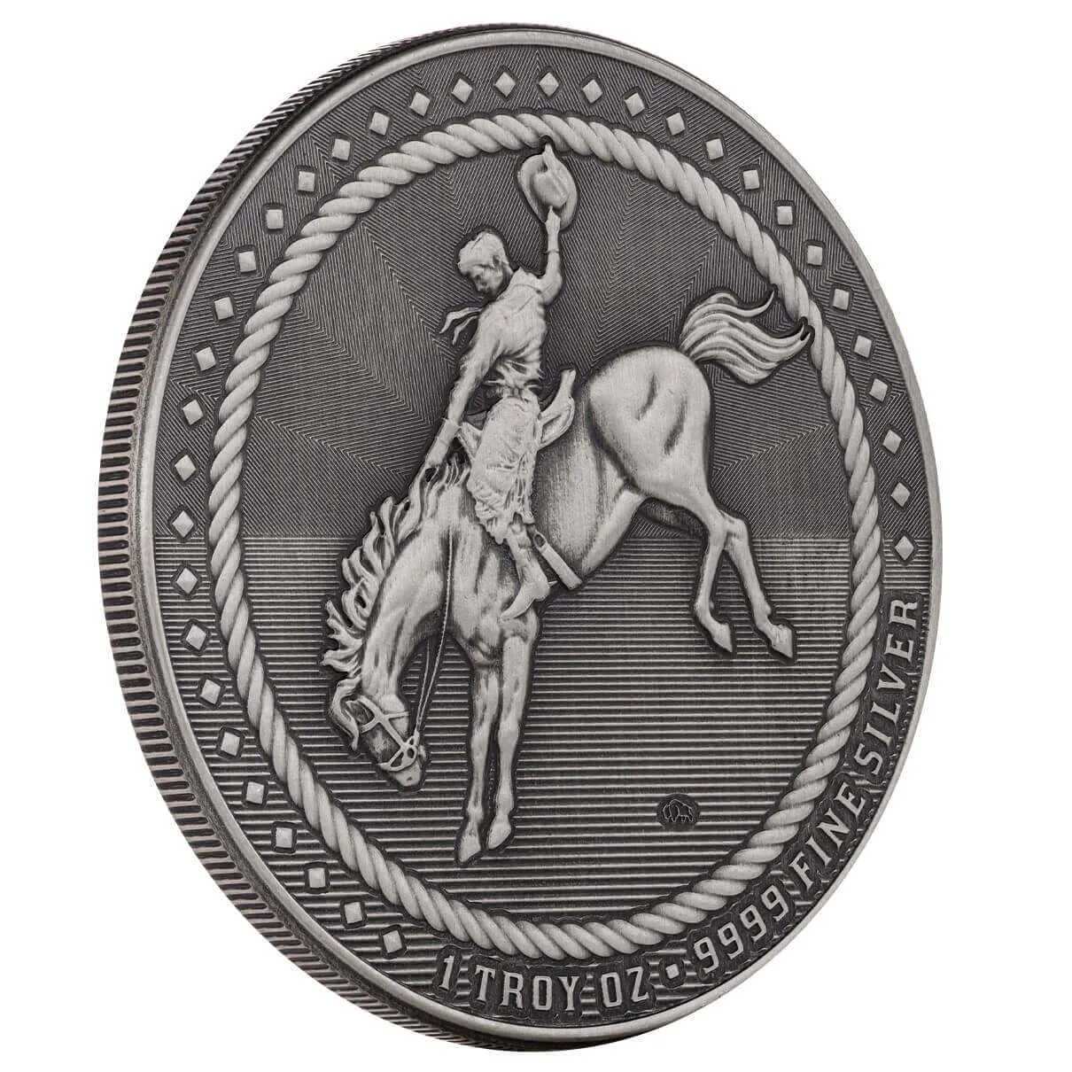Scottsdale Cowboy with Buffalo Privy 1 oz Silver Antique Round