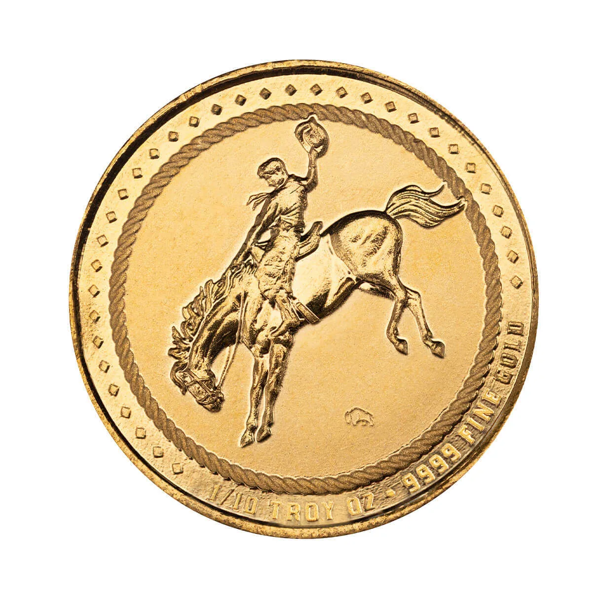2024 Scottsdale Cowboy with Buffalo Privy Tenth oz 9999 Gold Round
