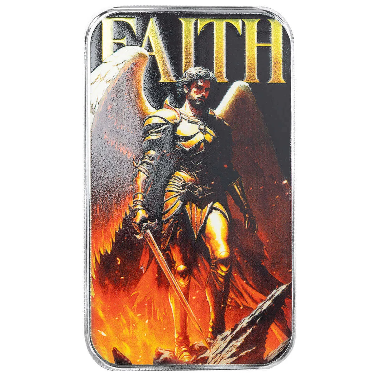 Easter | Archangel Michael “Faith” 1 oz 999 Fine Silver Color Bar ...