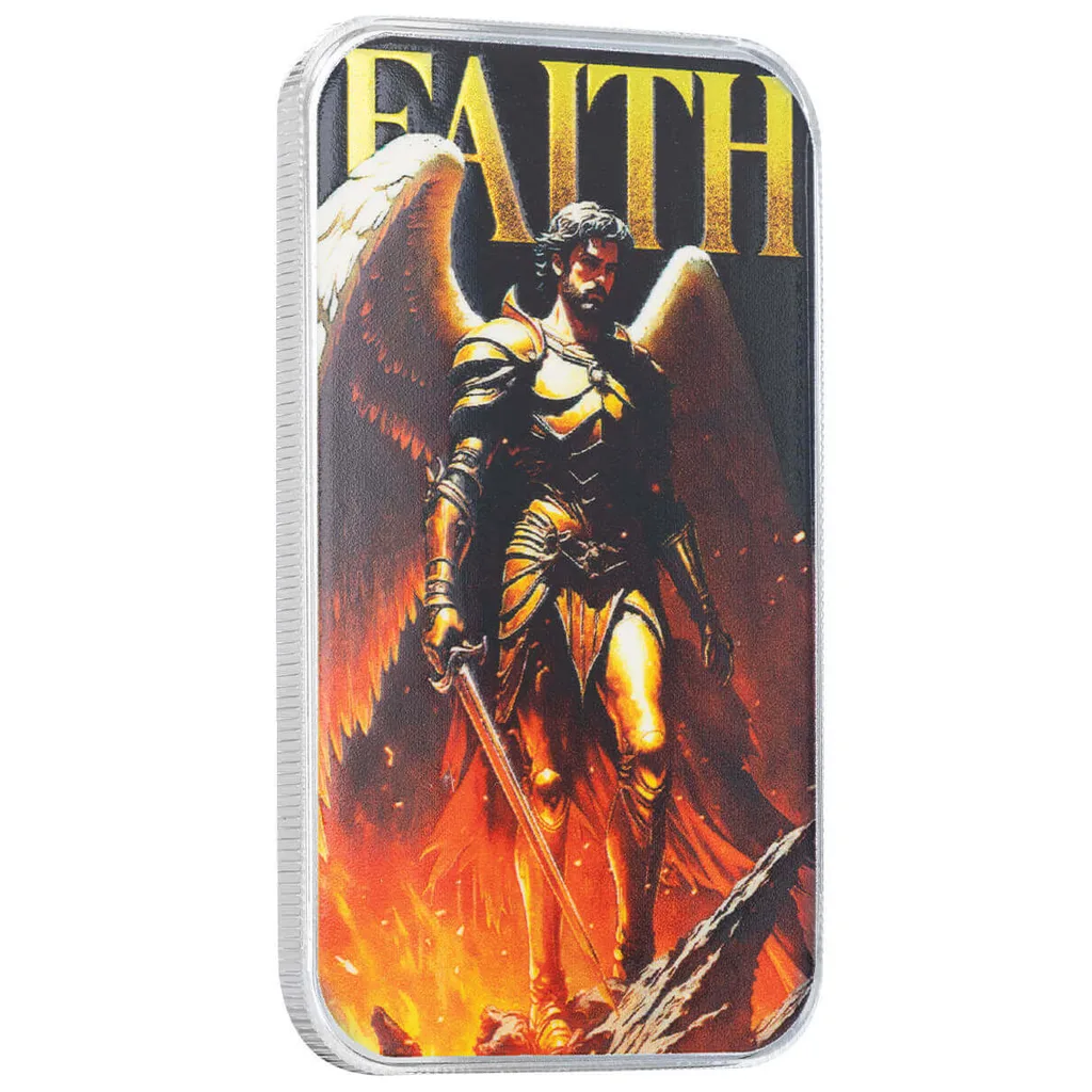 Easter | Archangel Michael “Faith” 1 oz 999 Fine Silver Color Bar ...
