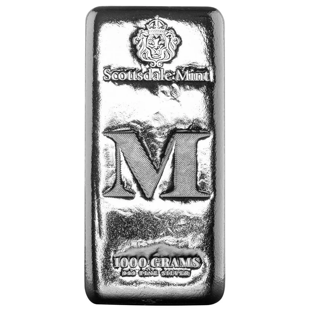 Imperium Collection | "M" 1000 Gram 999 Fine Silver Cast Bar