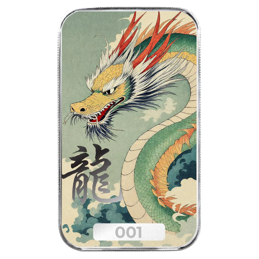 2025 Dragon | Tiānyì 1 oz 999 Fine Silver Color Bar | Scottsdale Mint