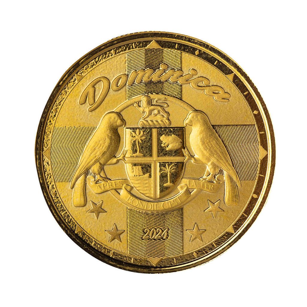 2024 EC8 Dominica | Coat of Arms 1 oz 9999 Fine Gold Coin | Scottsdale Mint