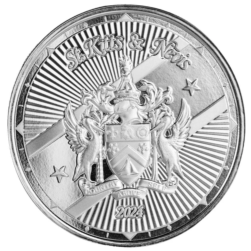 2024 EC8 St. Kitts & Nevis | Coat of Arms 1 oz 999 Fine Silver Coin ...