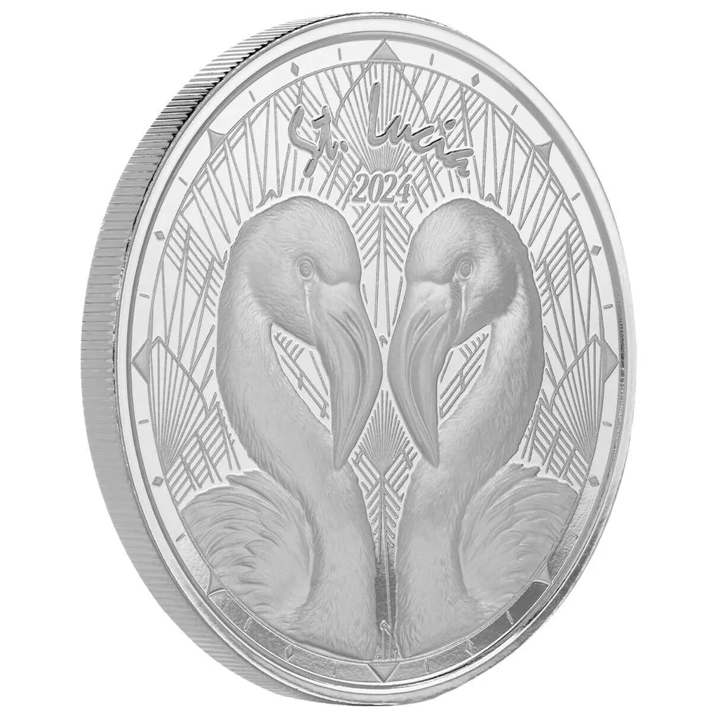 2024 EC8 St. Lucia | Flamingos 1 oz 999 Fine Silver Coin Alpha Strike ...
