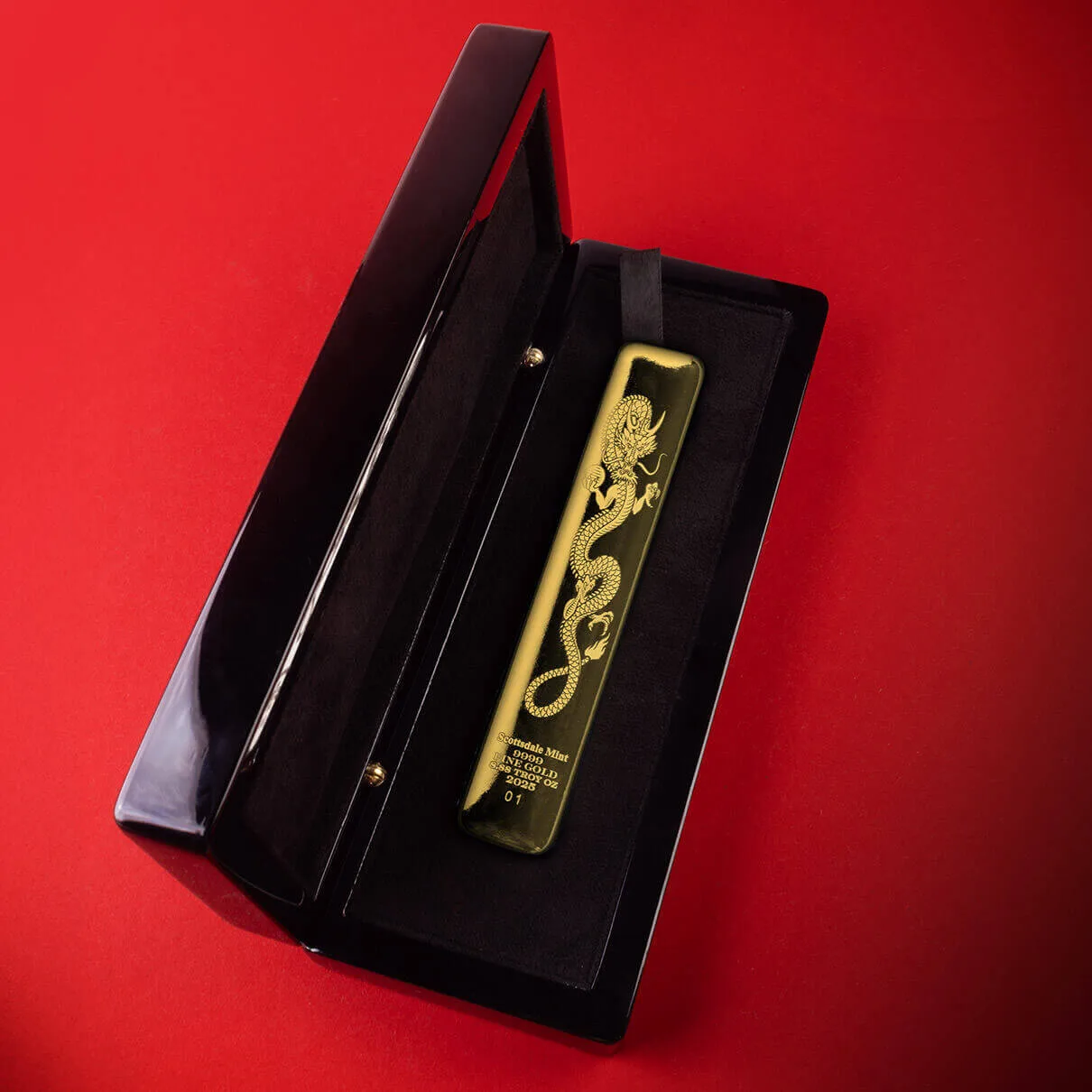 2025 Scottsdale Mint 8.88 oz 9999 Fine Gold Lucky Dragon Bar ...