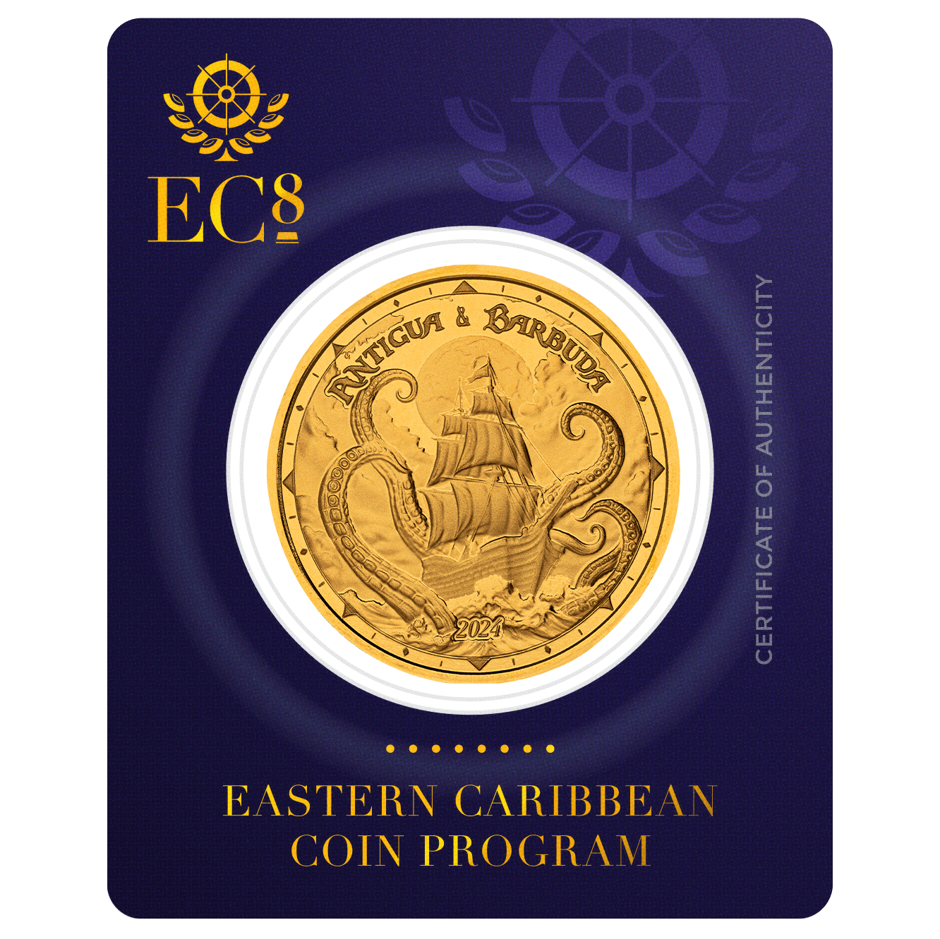 2024 EC8 Antigua & Barbuda | Rum Runner and Kraken 1 oz 9999 Fine Gold ...