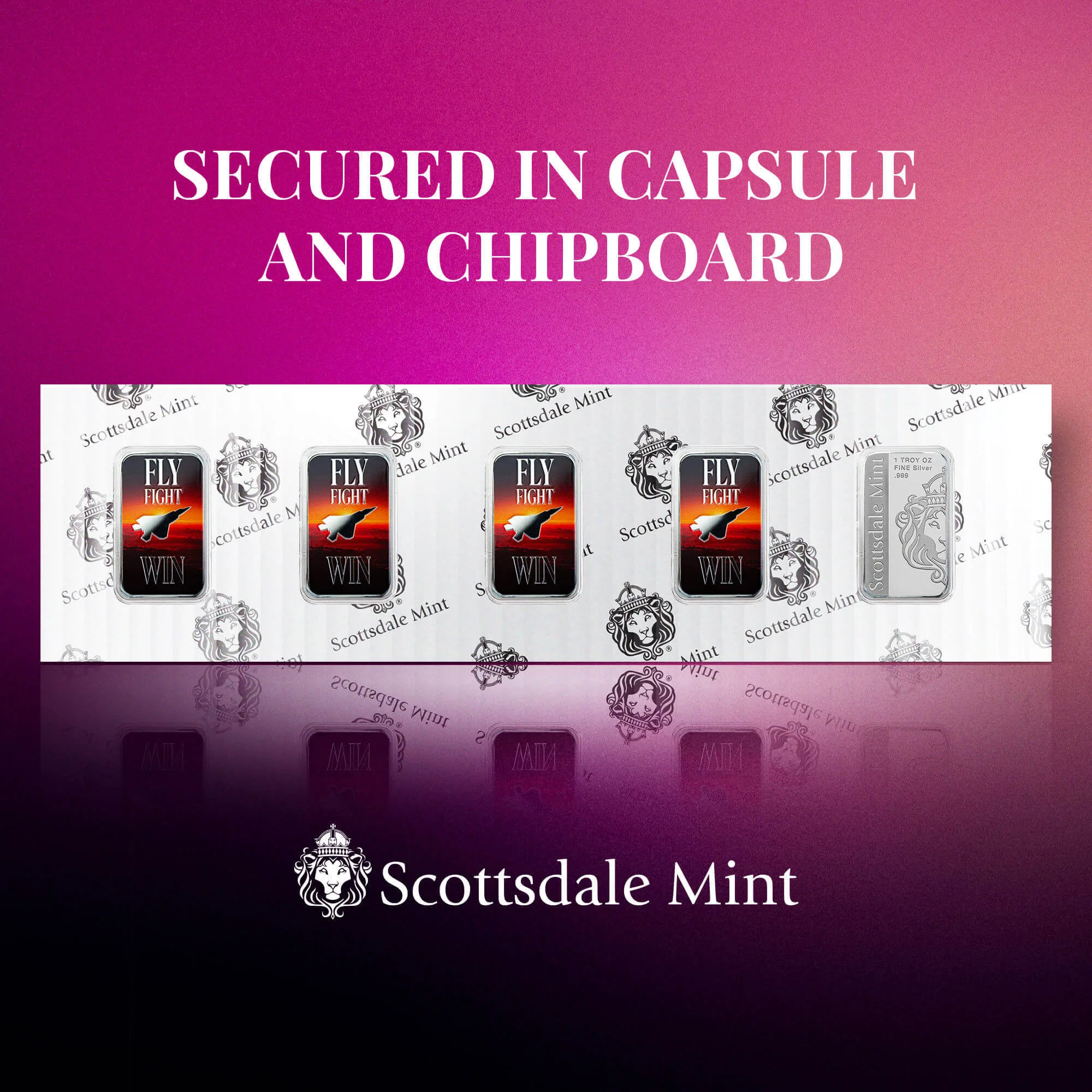 Scottsdale Fly Fight Win Airforce 1 Troy oz .999 Silver Color Bar